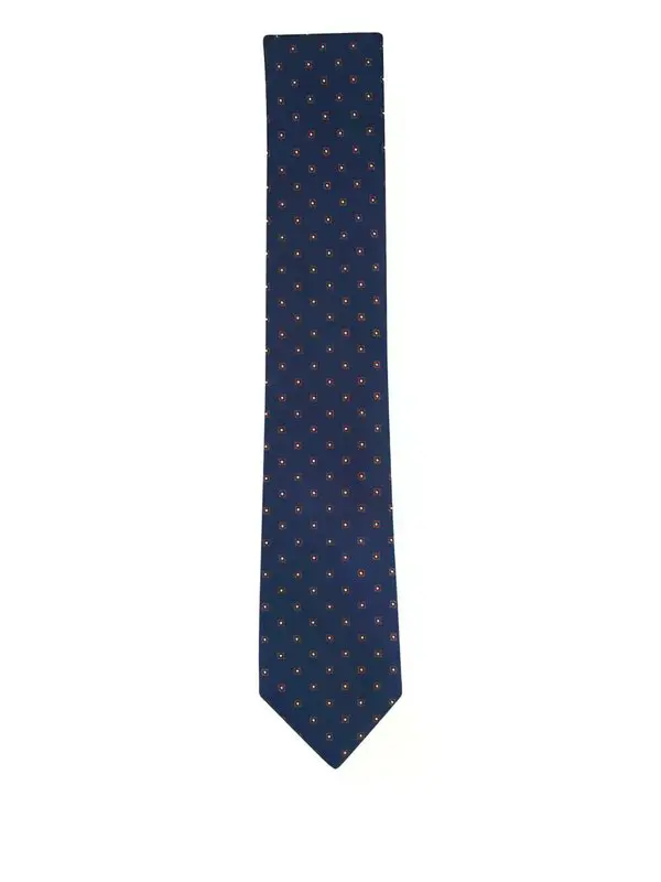 Canali Jacquard Geometric Pattern Tie - Blue