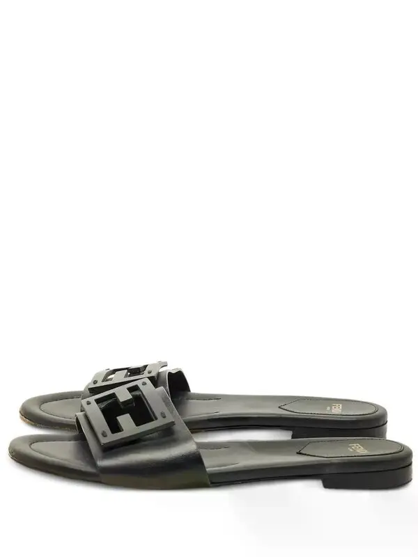 Fendi Cut-out Flat Sandals - Black