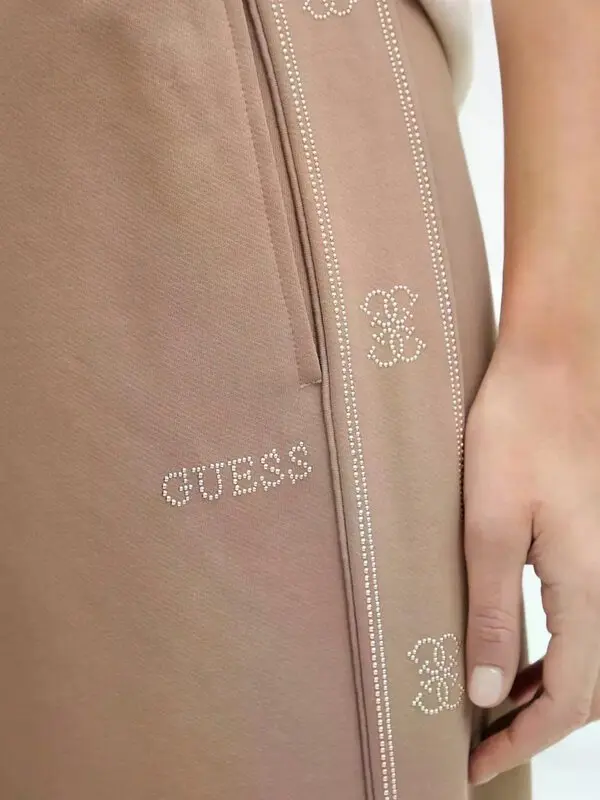 Guess Logo-embroidered Track Pants - Neutrals