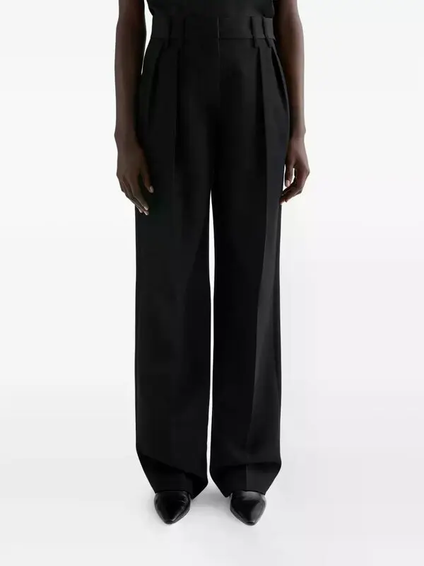 JIL SANDER Pleated Trousers With Belt Loops - Black