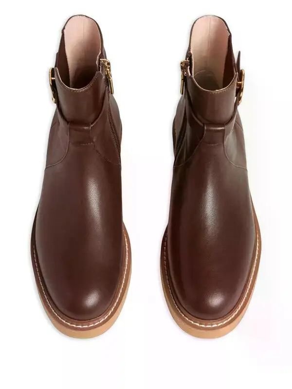 COCCINELLE C-saddle Buckle-strap Boots - Brown