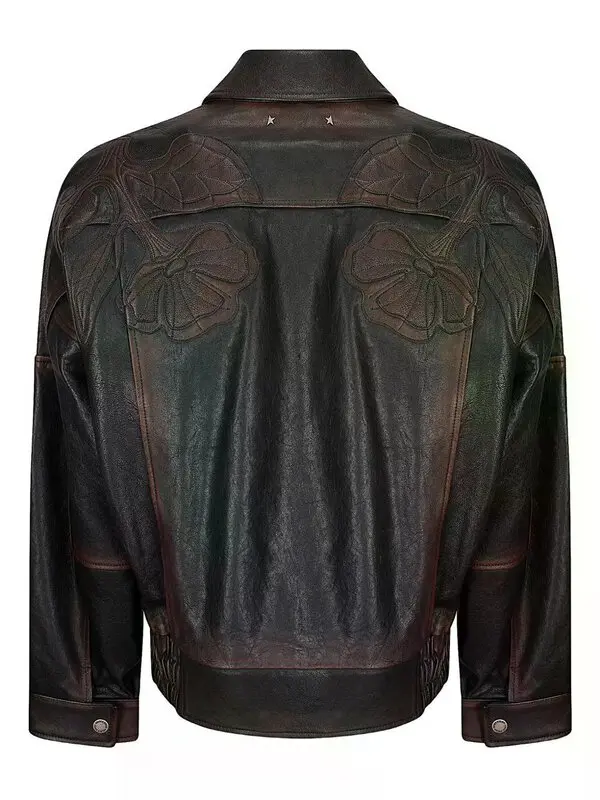 GOLDEN GOOSE Appliquéd Leather Jacket