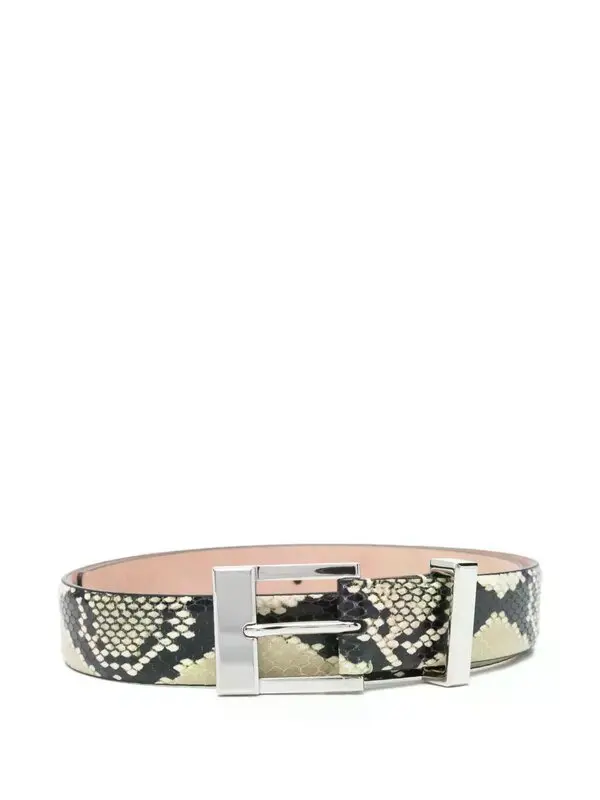 Khaite Snake-effect Belt - Black