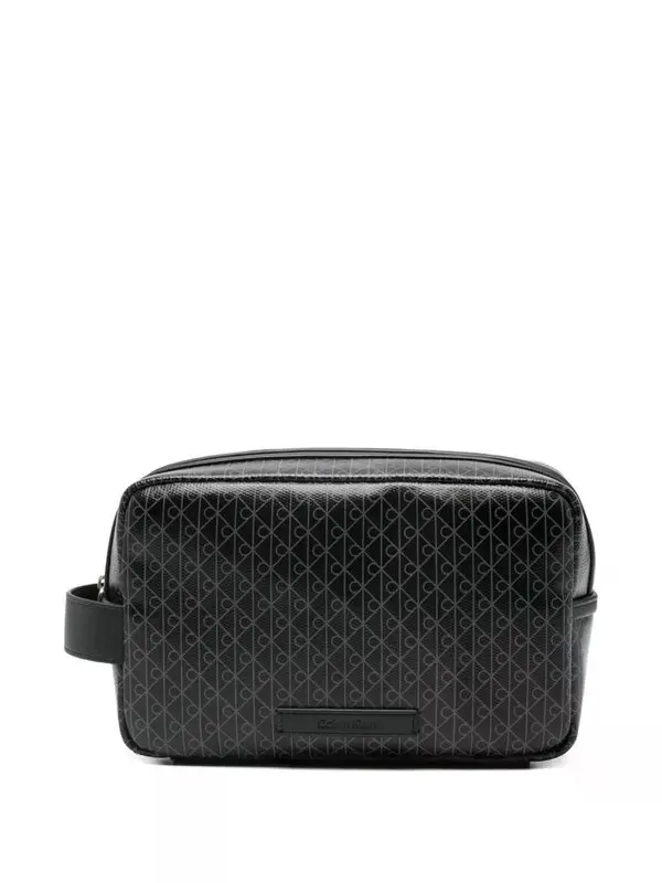 Calvin Klein Logo-patterned Wash Bag - Black