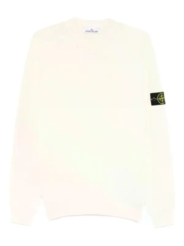 Stone Island Logo-patch Crew-neck Sweater - Neutrals