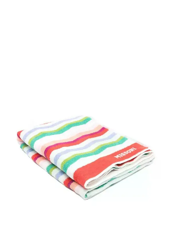 Missoni Striped-pattern Beach Towel - White
