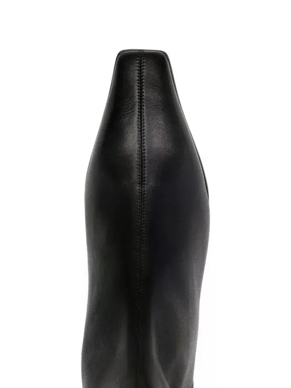 Khaite Square Toe Heeled Boots - Black