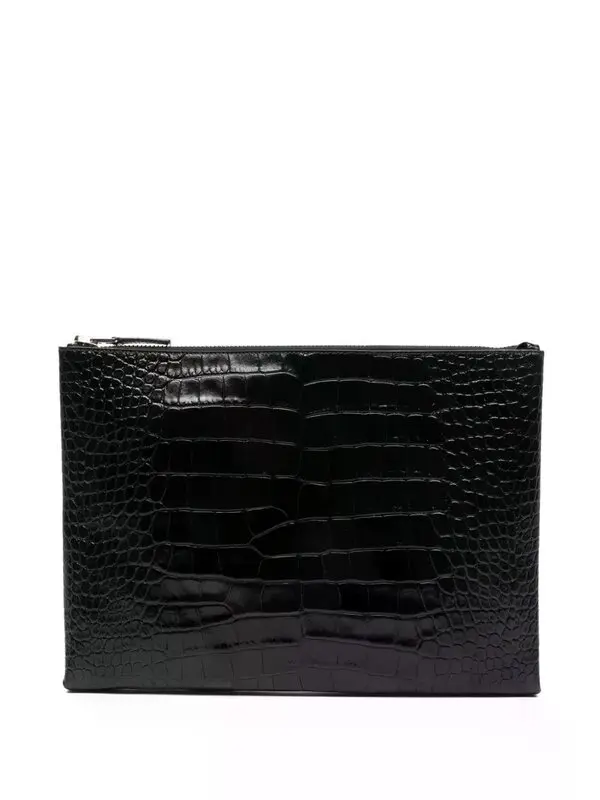 TOM FORD Textured Zip-closure Clutch - Black