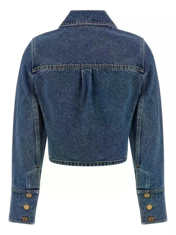 Balmain Buttoned Cropped Denim Jacket