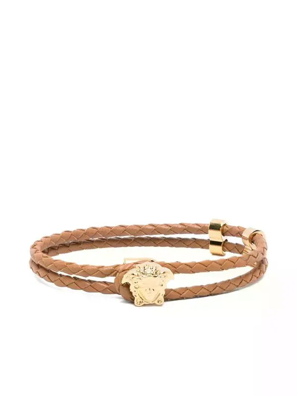 Versace La Medusa Braided Leather Bracelet - Gold