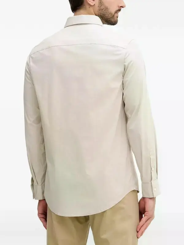 Armani Exchange Logo-embroidered Shirt - Neutrals