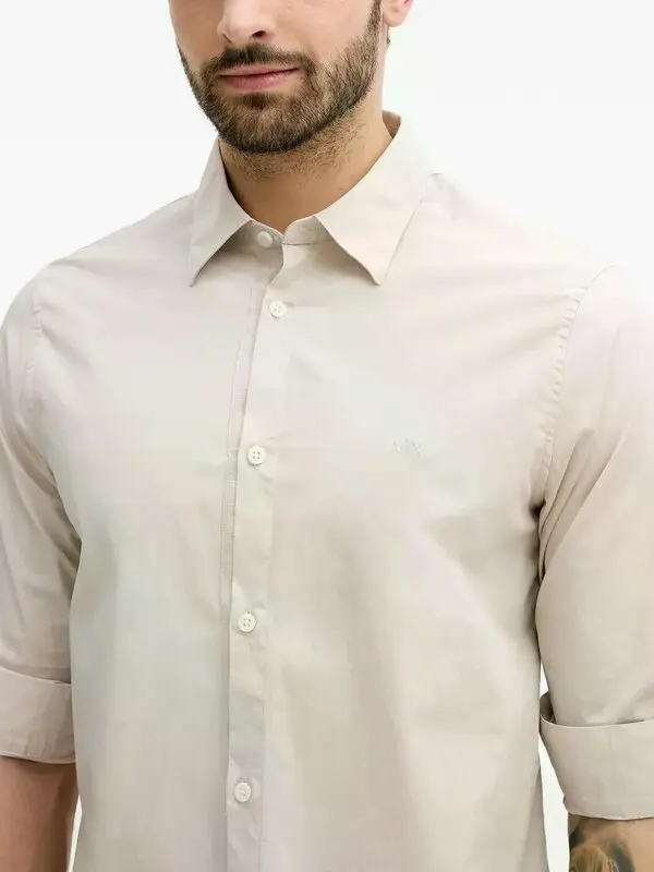 Armani Exchange Logo-embroidered Shirt - Neutrals
