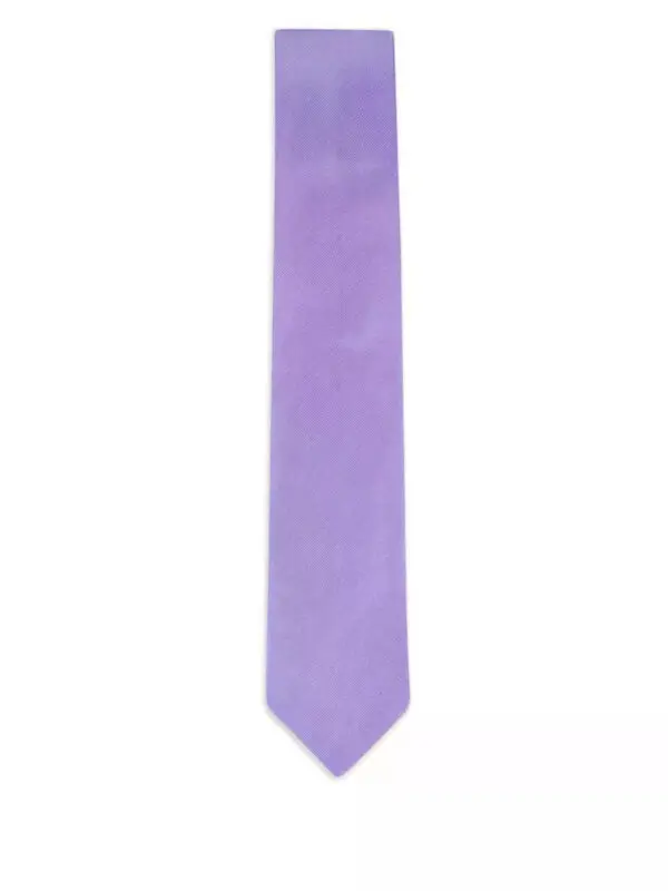 Eton Patterned Silk Tie - Purple
