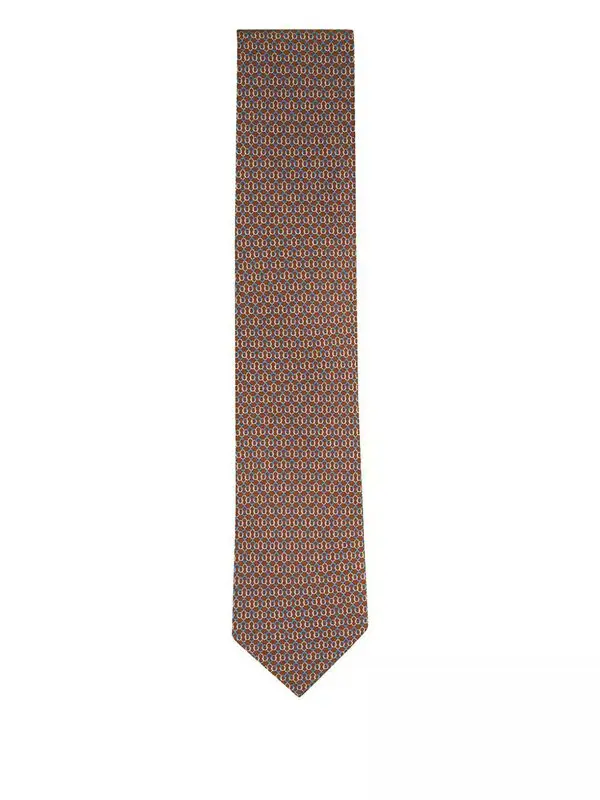 Eton Patterned Neck Tie - Brown