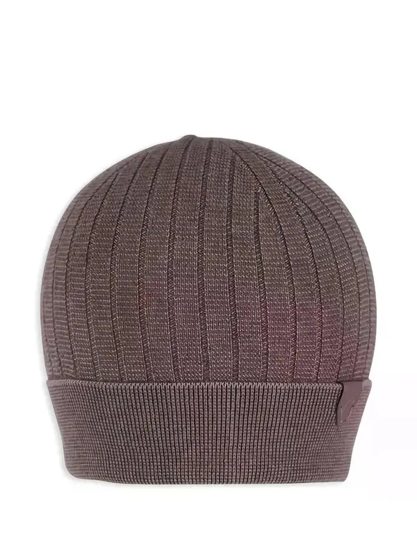 Brioni Ribbed Beanie - Brown