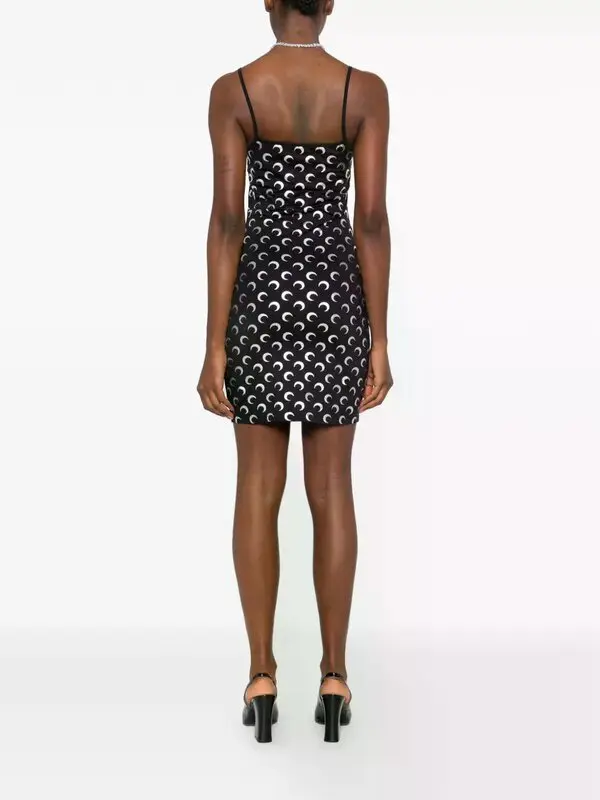 MARINE SERRE Moon-print Mini Dress - Black