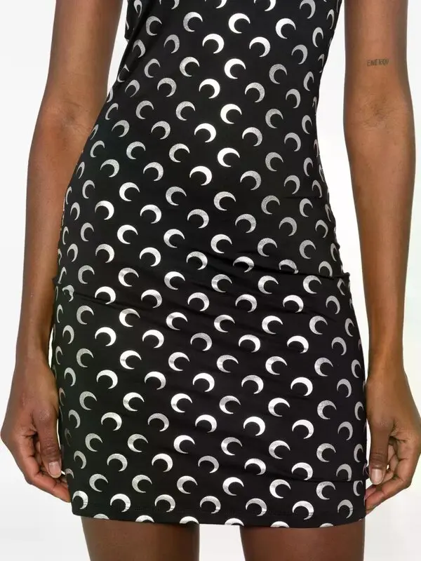 MARINE SERRE Moon-print Mini Dress - Black