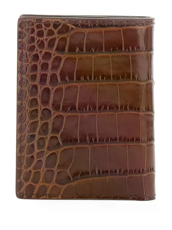 TOM FORD Embossed Leather Wallet - Brown