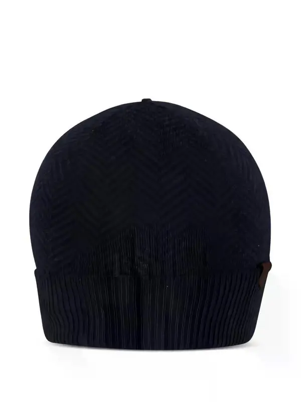MAURIZIO BALDASSARI Herringbone Cashmere Beanie - Black
