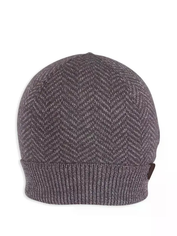 MAURIZIO BALDASSARI Herringbone Beanie - Brown