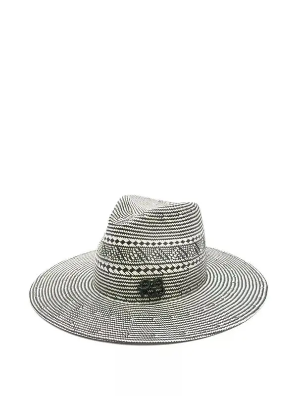 Ruslan Baginskiy Patterned Wide Brim Hat - White