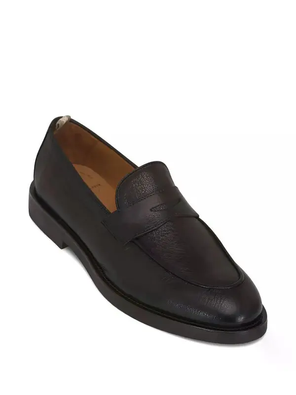 Officine Creative Grained Leather Penny Loafers