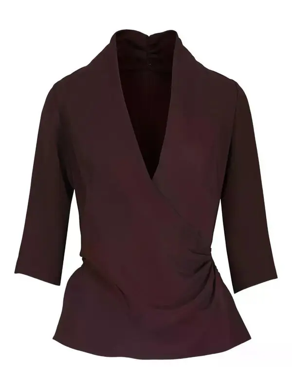 PETER COHEN V-neck Tie-detail Blouse - Brown