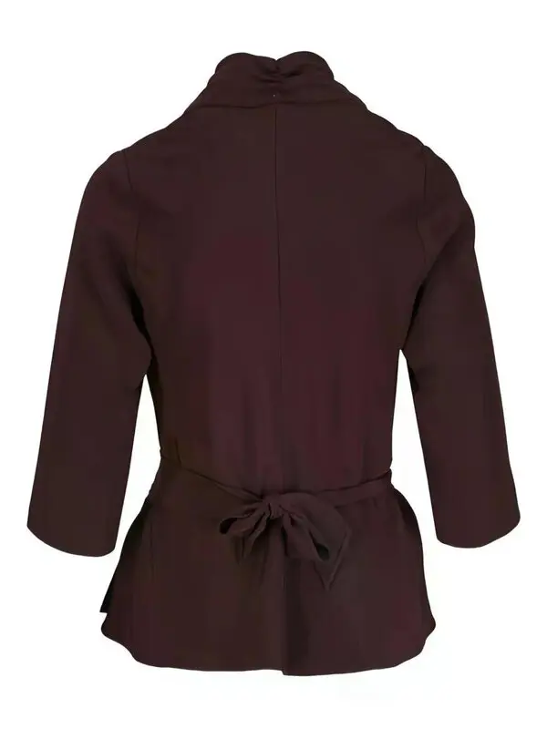PETER COHEN V-neck Tie-detail Blouse - Brown