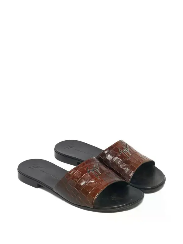 GIUSEPPE ZANOTTI Embossed Leather Sandals