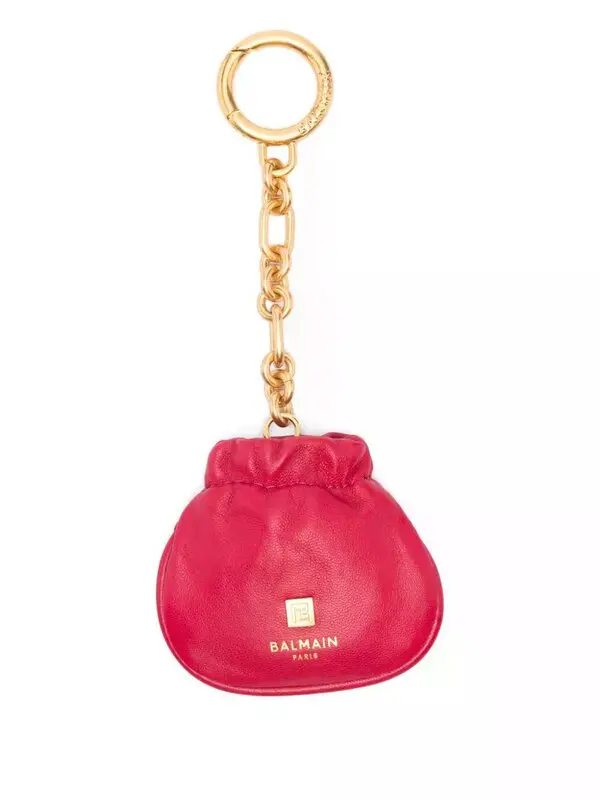 Balmain Pouch Chain Keyring - Red