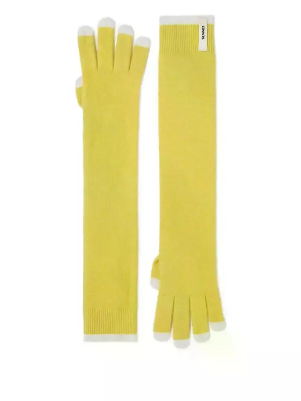 Sunnei Logo-patch Fingerless Gloves - Yellow
