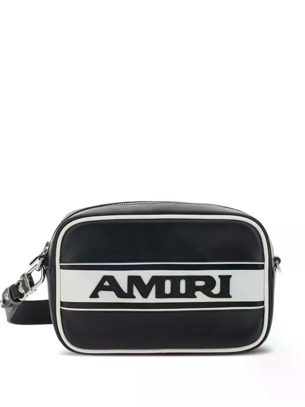 Amiri Striped Logo Shoulder Bag - Black