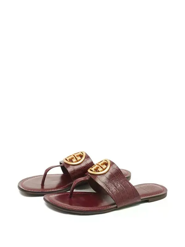 Tory Burch Amanda Embossed Leather Flat Sandals
