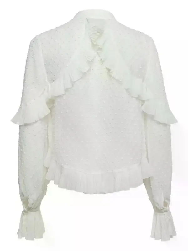 SELF-PORTRAIT Ruffled Long Sleeve Blouse