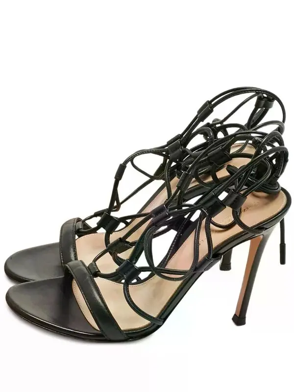GIANVITO ROSSI Giza Leather Heeled Sandals - Black