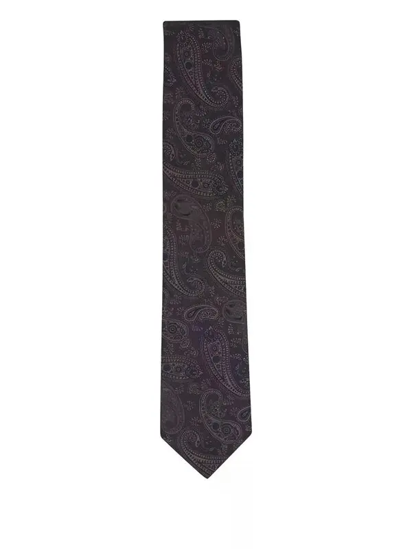 Canali Paisley-pattern Silk Tie - Brown