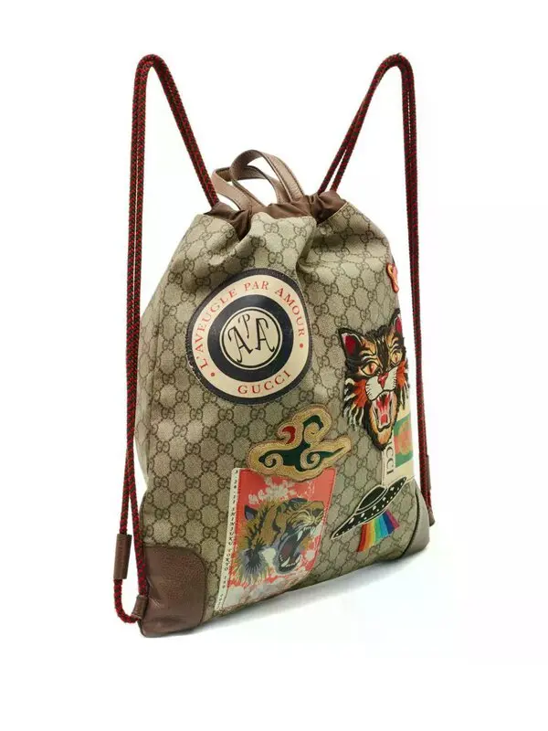 Gucci Gg Supreme Canvas Drawstring Backpack