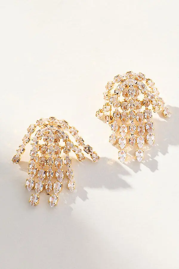 Anthropologie Crystal Fireworks Earrings - Clear