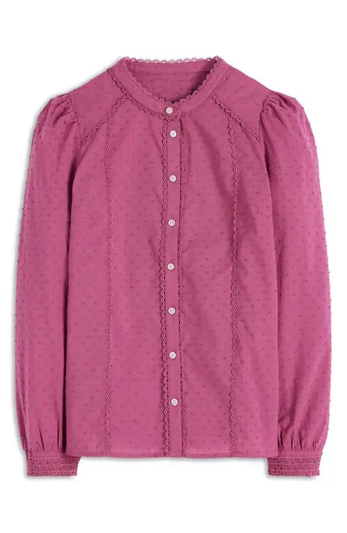Boden Rhea Long-sleeve Cotton Dobby Top