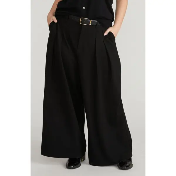 Universal Standard Palais Ponte Wide-leg Pants - Black