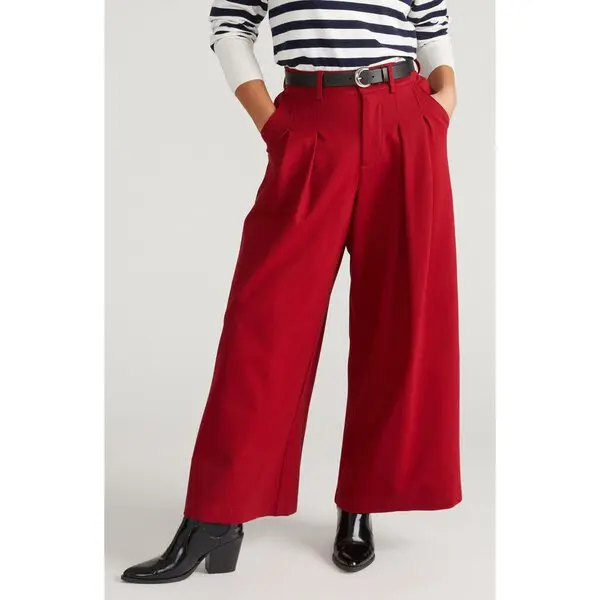 Universal Standard Palais Ponte Wide-leg Pants - Garnet Red