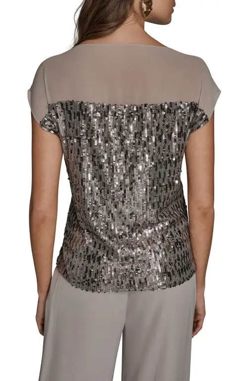 Donna Karan New York Mesh Sequin Top