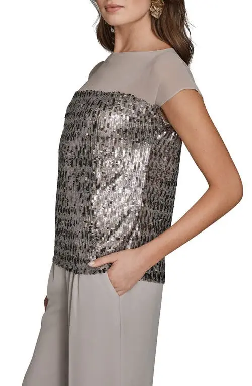 Donna Karan New York Mesh Sequin Top