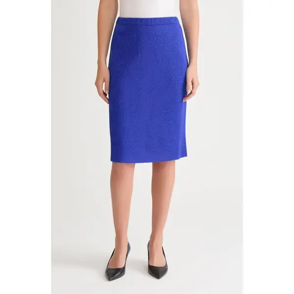 Ming Wang Tonal Straight Knit Skirt