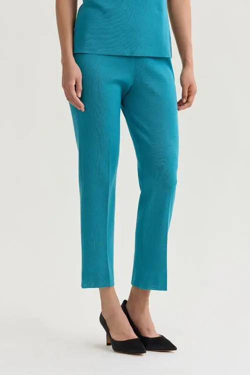 Ming Wang Knit Straight Leg Ankle Pants - Nebula