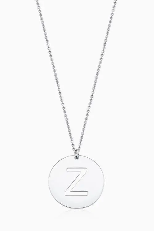 ORADINA Say My Name Initial Pendant Necklace - Letter Z/ Silver