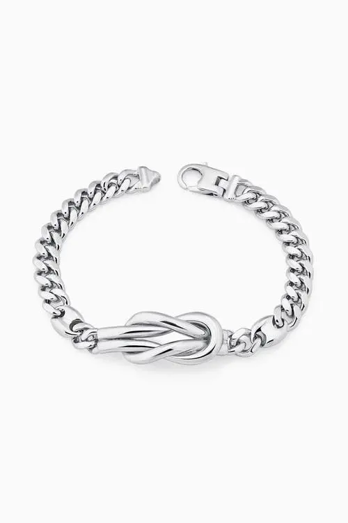 ORADINA Infinity Knot Curb Bracelet - Sterling Silver