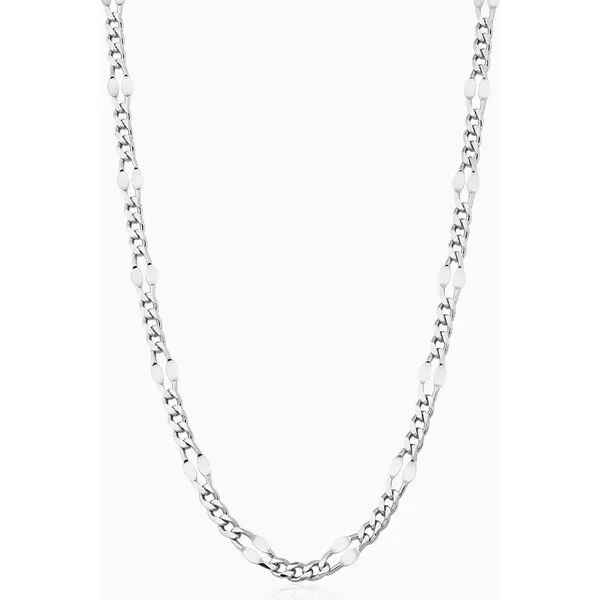 ORADINA Figaro Station Link Necklace - Sterling Silver