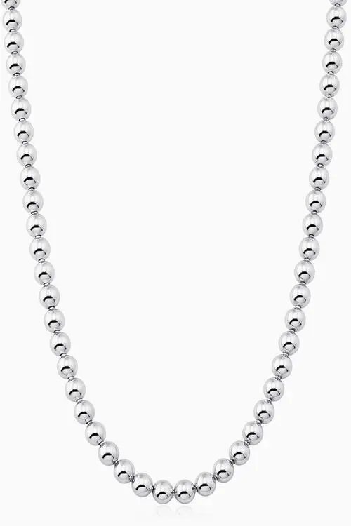 ORADINA Baller Bead Necklace - Sterling Silver
