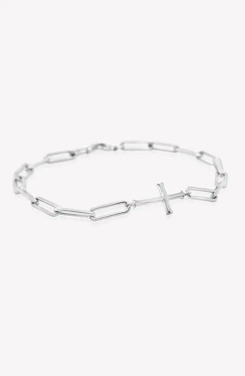 RIZEN JEWELRY Chain Breaker Cross Bracelet - Sterling Silver